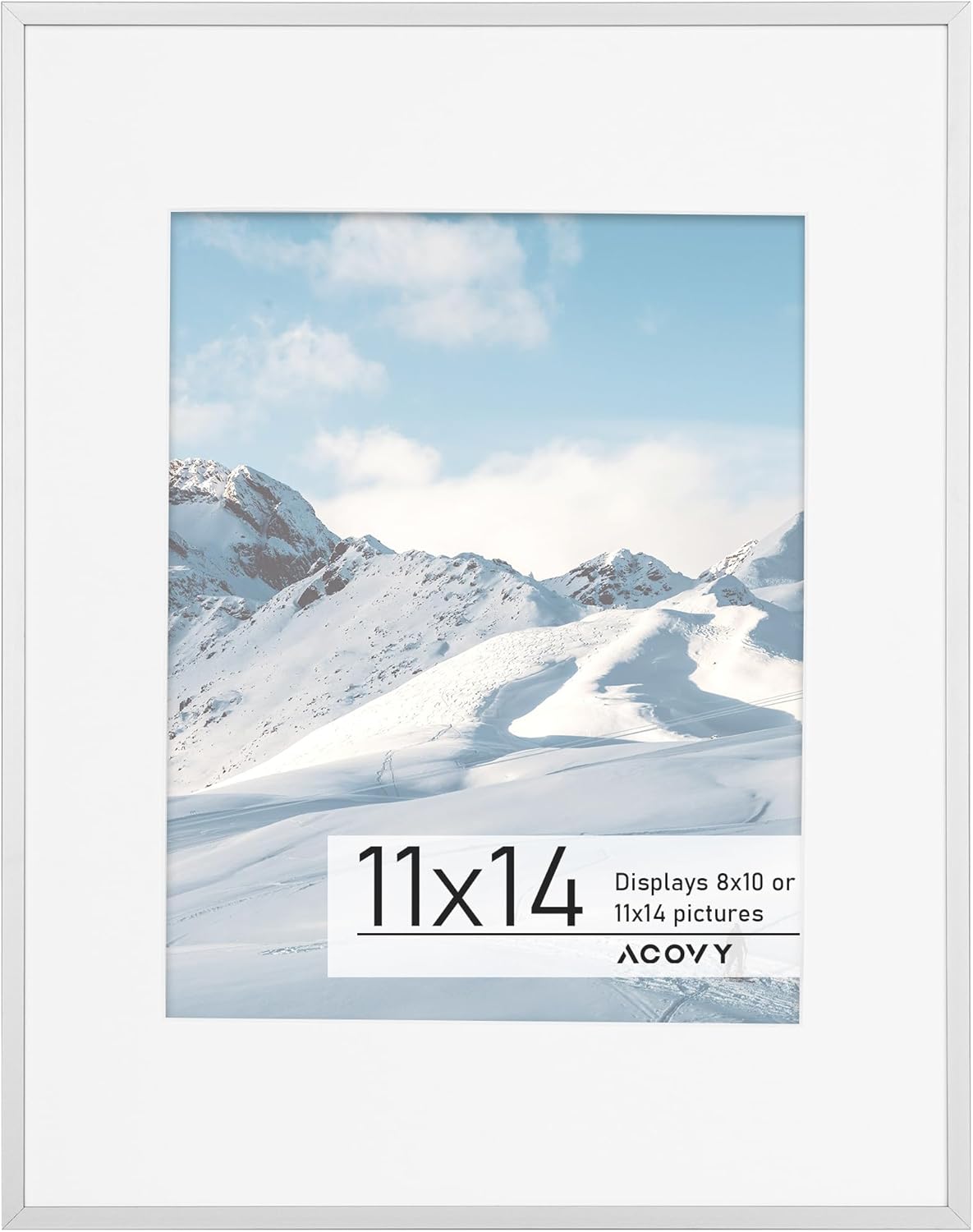 Amazon.com - 11x14 Picture Frame, Aluminum 11x14 Frame Matted to 8x10 ...