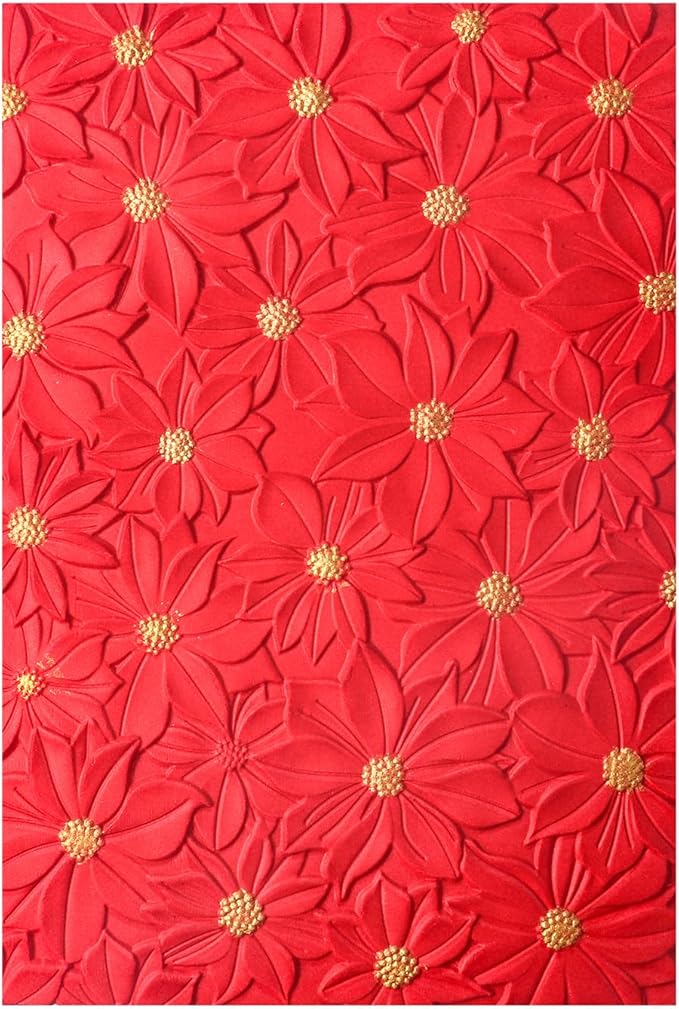 Amazon.com: 3D Embossing Folder for Card Making Christmas Poinsettia ...