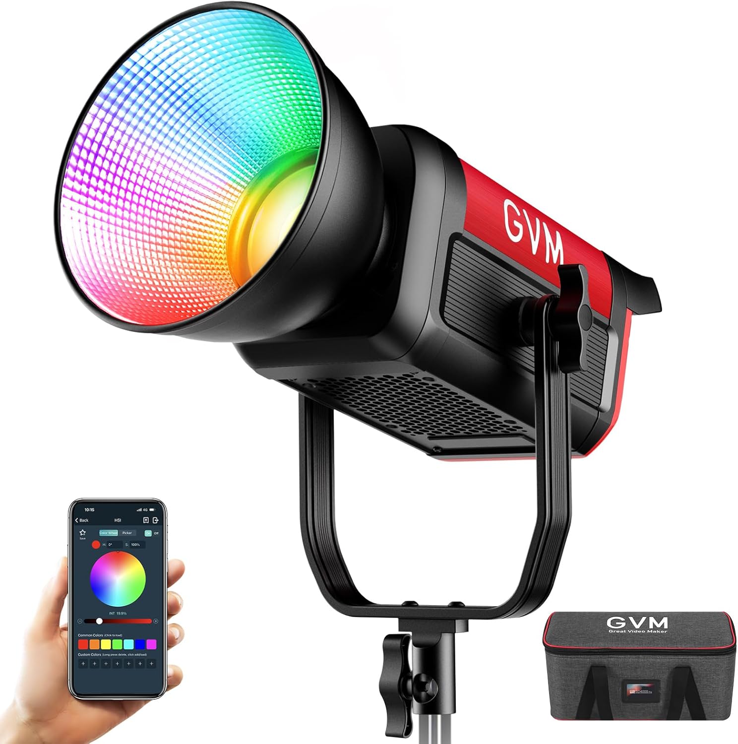 Amazon.com : GVM 300C RGB Video Light, 300W Studio Light 2000K-10000K ...