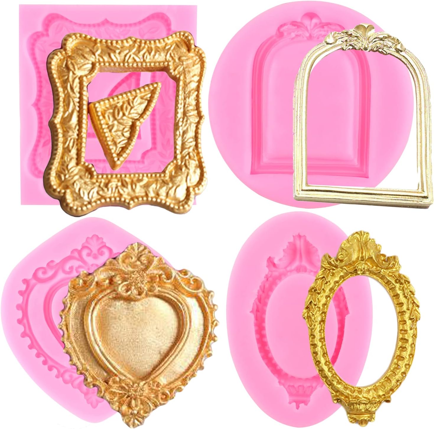 Amazon.com: MYPRACS Photo Frame Silicone Molds Picture Frames Fondant ...