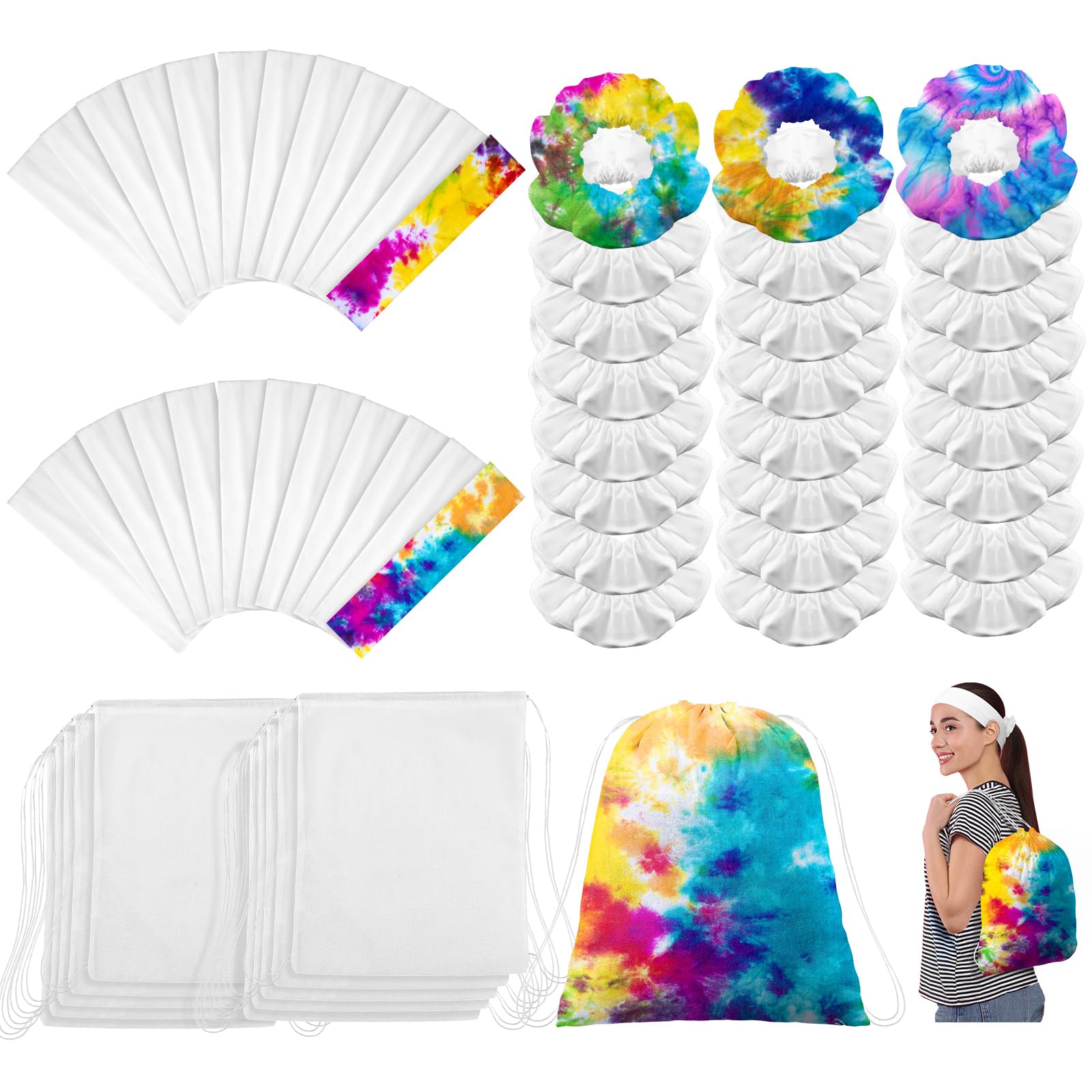 Amazon.com | Abbylike 72 Pcs Tie Dye Party Supplies, 24 Cotton ...