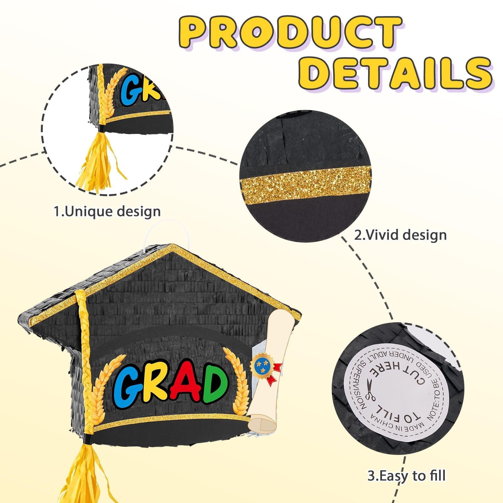 Snapklik.com : Wernnsai Graduation Pinata - Graduation Cap Pinata