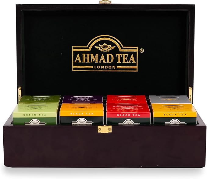 Ahmad Tea Tea Keeper Tea Selection 80 Teabag Box with 8 Black, Fruit ...