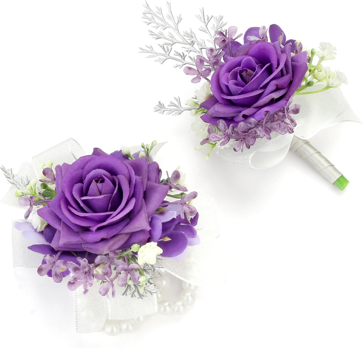 Amazon.com: AWARDSEN 2pcs Purple Corsage Boutonniere for Prom Decor ...