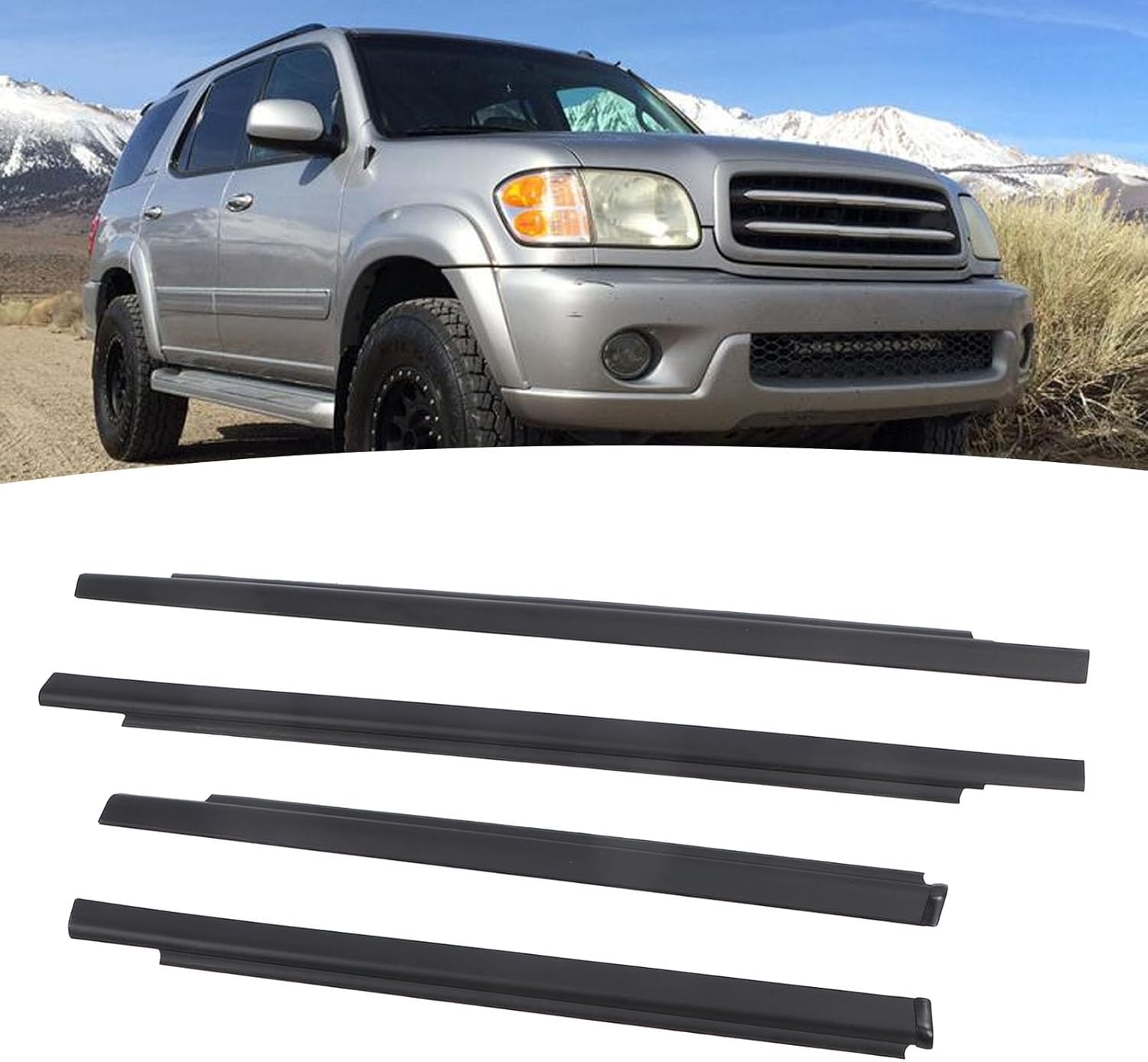 Car Door Window Weatherstrip for Toyota SEQUOIA 2001–2007, 4pcs Car ...