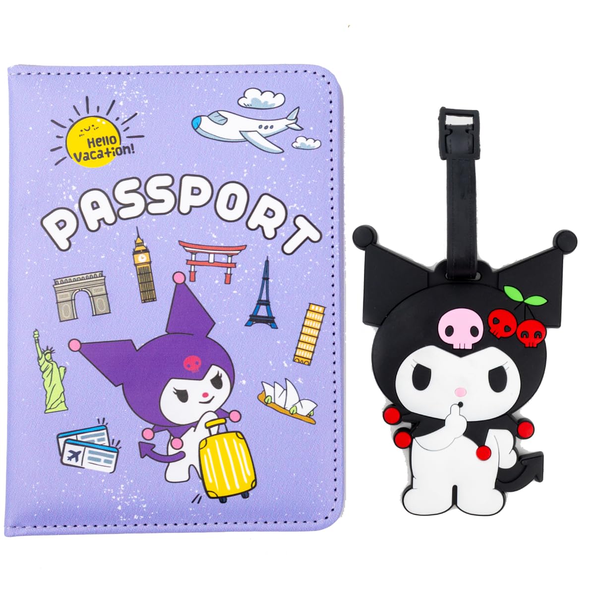 Amazon.com | Kawaii Passport Holder with Luggage Tag, Cute Passport ...