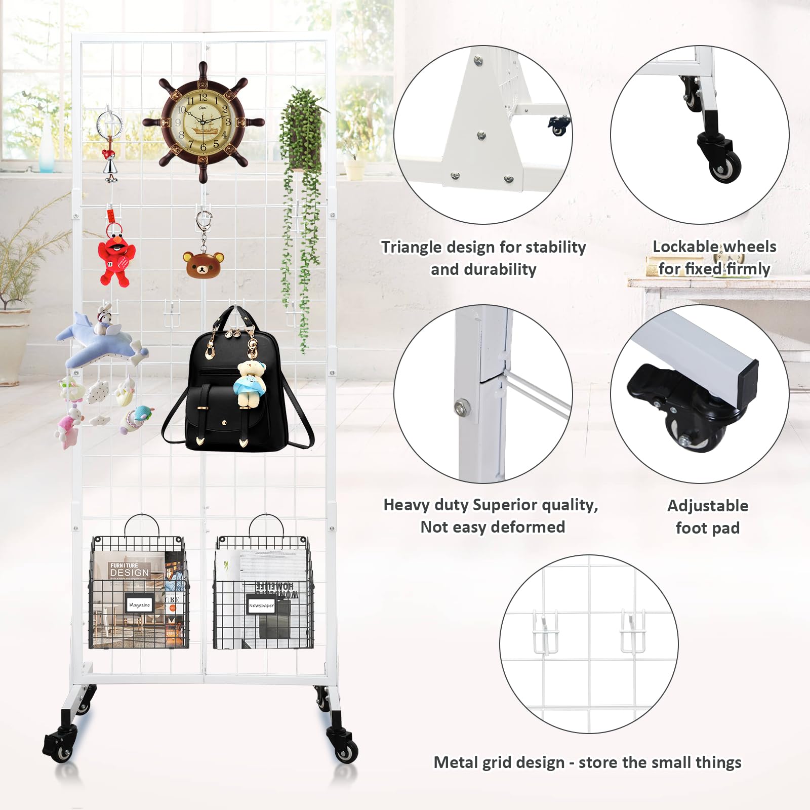 Snapklik.com : 2 X 5.5 Gridwall Panel Display Stand, Grid Wall Panels Tower