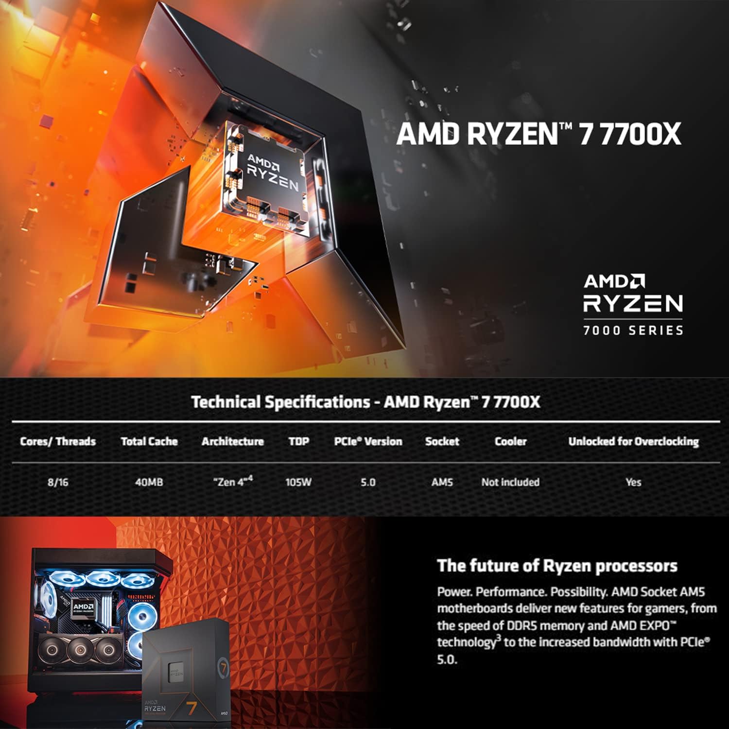 Micro Center AMD Ryzen 7 7700X Desktop Processor Bundle with ASUS TUF Gaming X670E-PLUS WiFi ATX ...