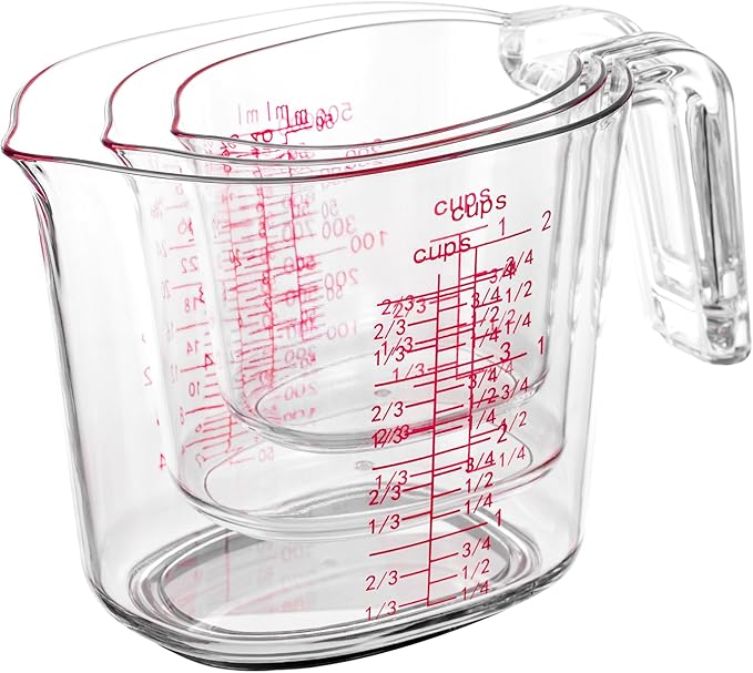 Amazon.com: 3PCS Nesting Liquid Measuring Cups Set, Measuring Jugs For ...