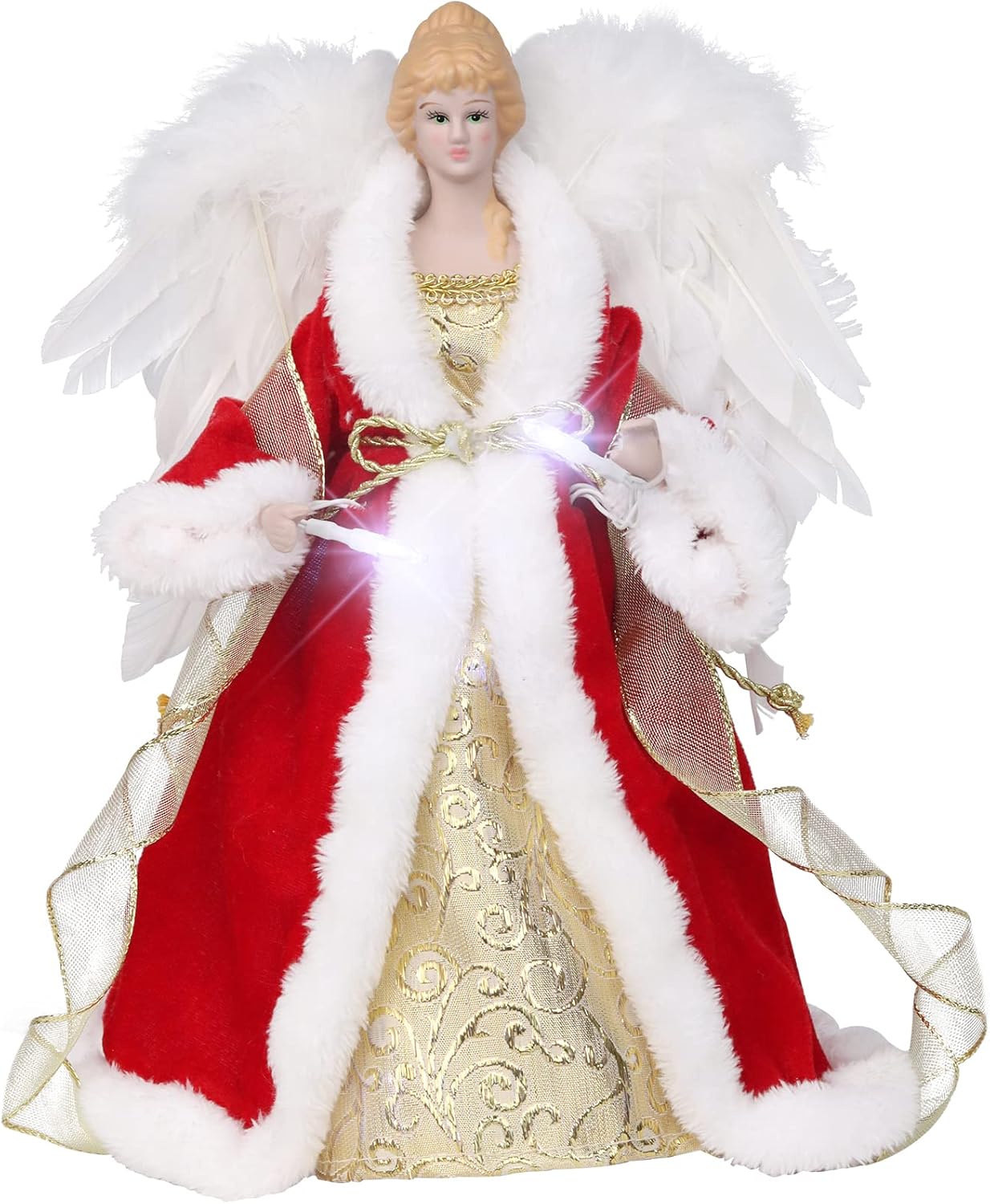 Christmas Angel Tree Topper, 12.6 Inches Angel Tree Toppers with 10 ...