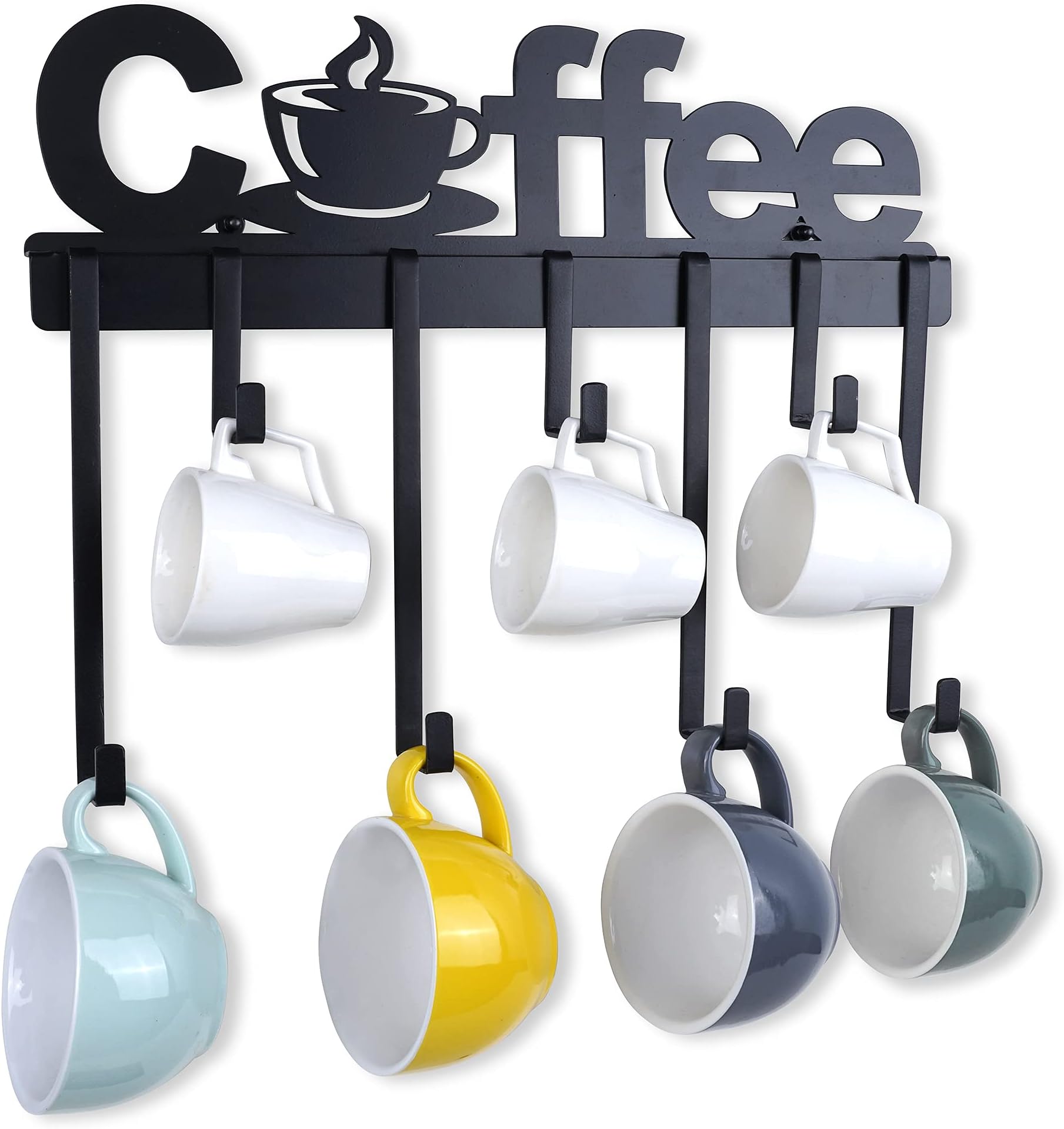 Amazon.com - Coffee Cup Holder 2 Pack Coffee Bar Shelf with 12 Mug ...