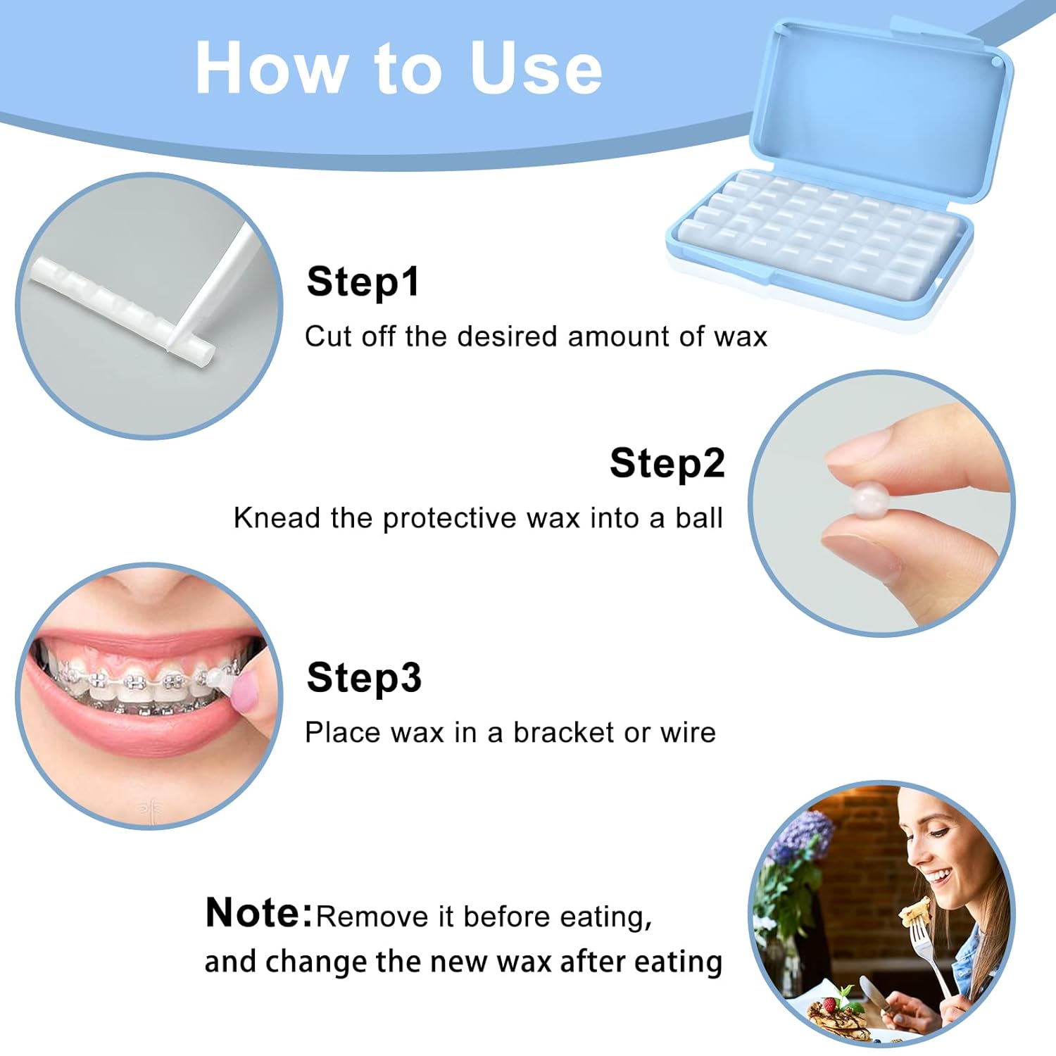 Pack) Braces Wax-Dental Wax for Braces & Aligners,50 Premium ...