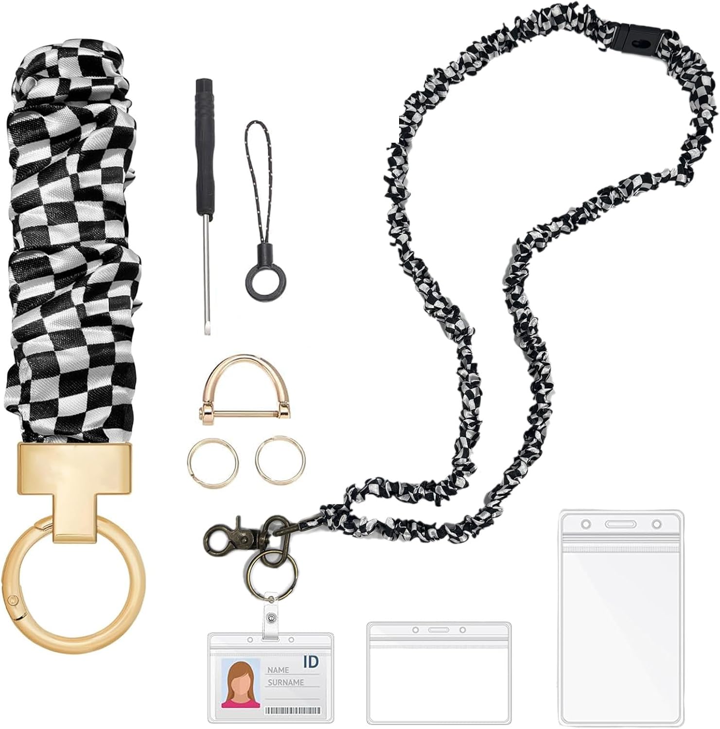 Amazon.com: Wyfucyo Scrunchie Lanyard Teacher with Safety Breakaway ...