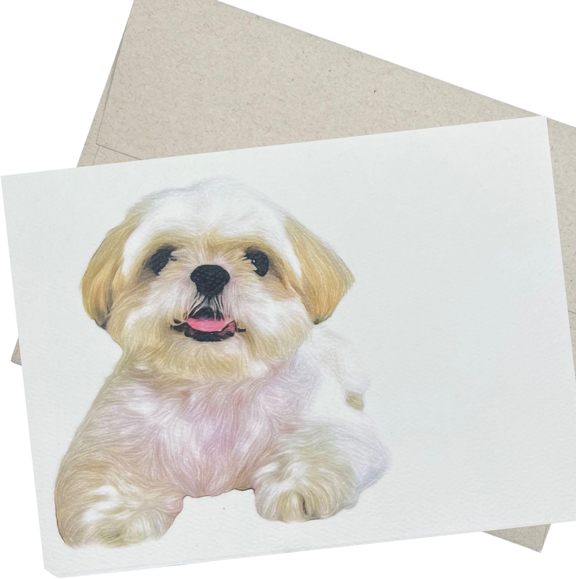 Amazon.com : Shih Tzu Greeting Card (5X7 Inch, 1 Card, Blank Inside) for Birthday, Farewell ...