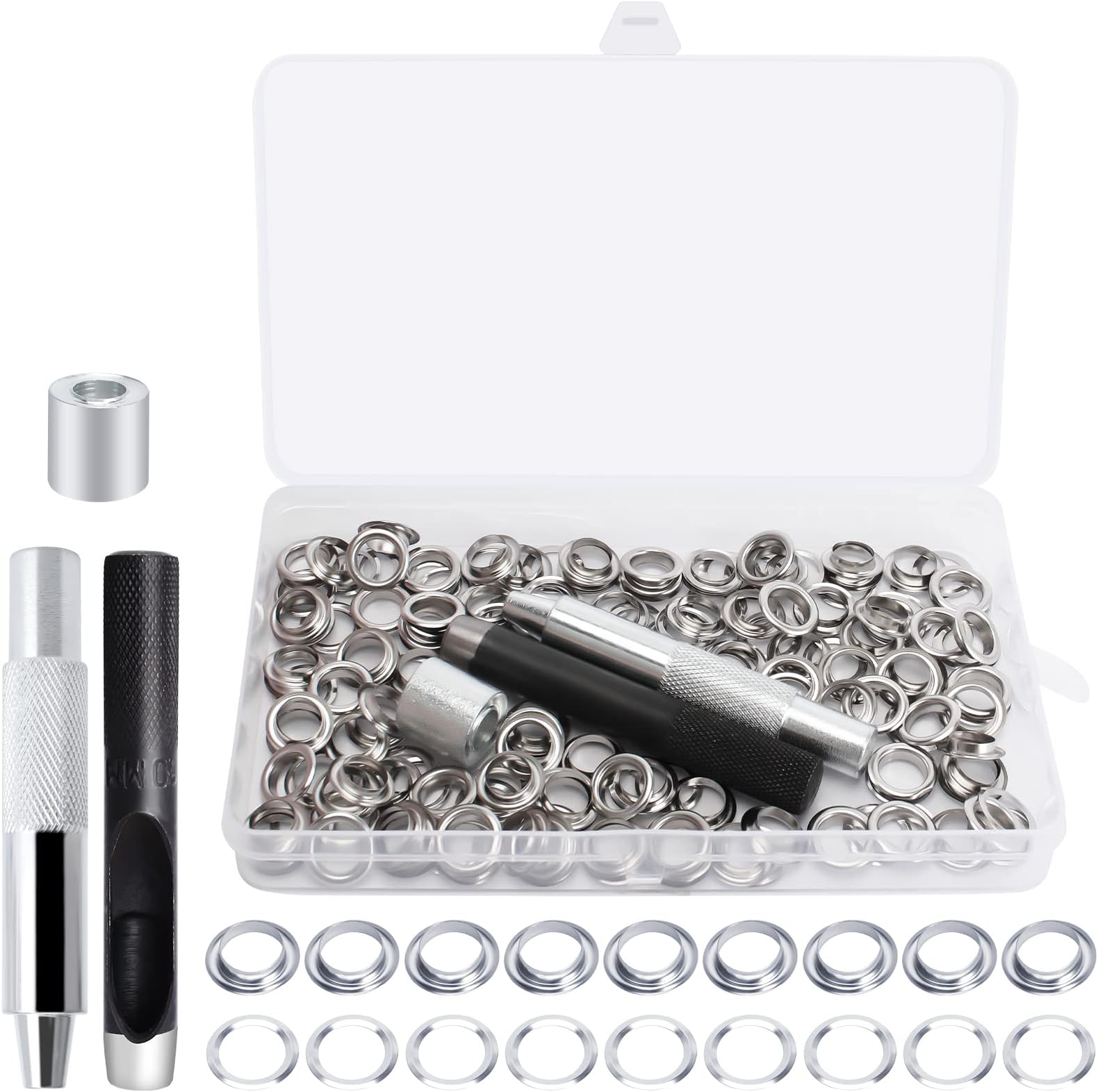 MaYuLa 240Pcs Eyelet Punch Kit 1/2 Inch Eyelets and Punch 12mm Grommets ...