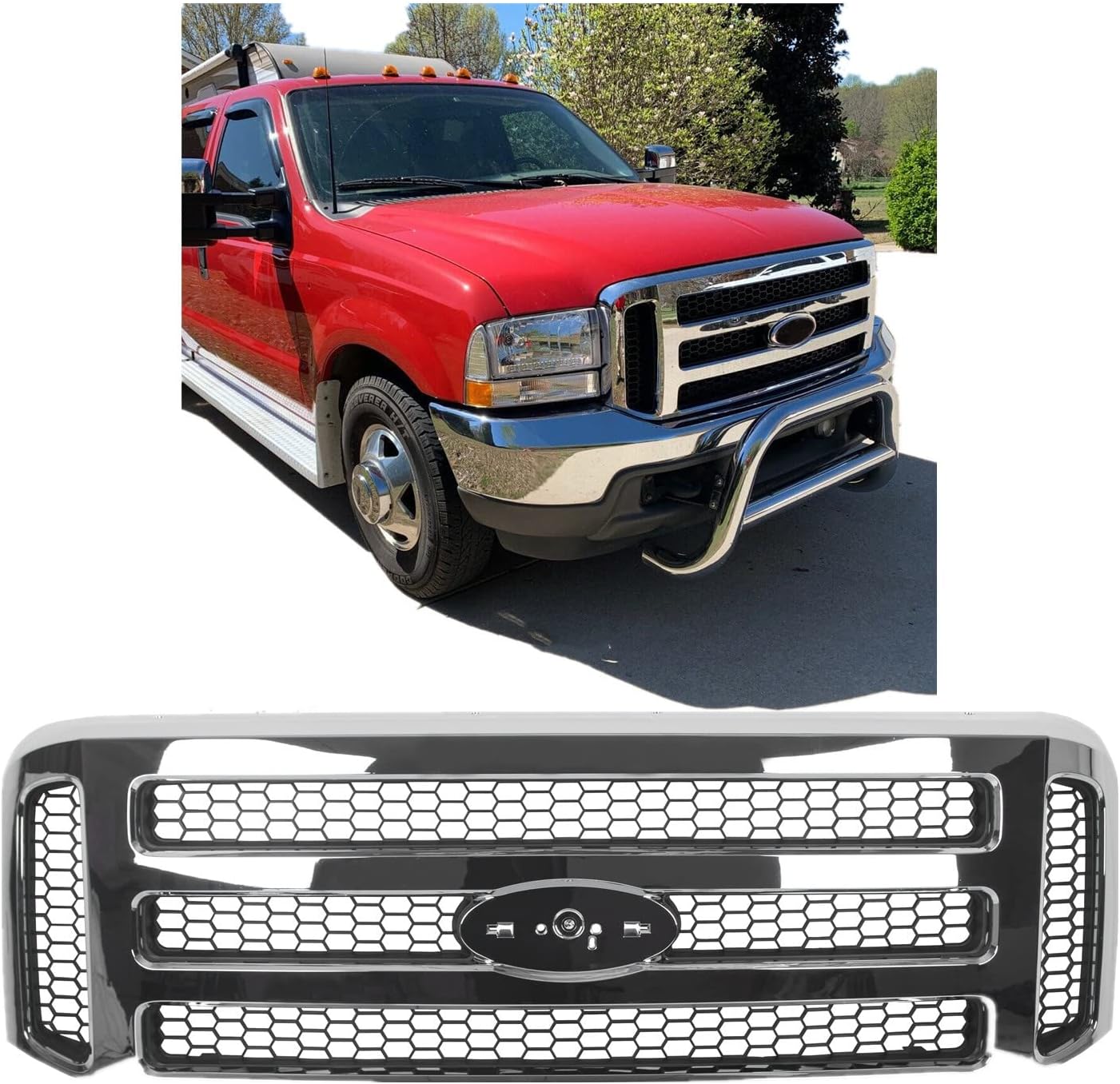 Amazon.com: ECOTRIC Front Grille Compatible with Ford 1999-2004 F250 ...
