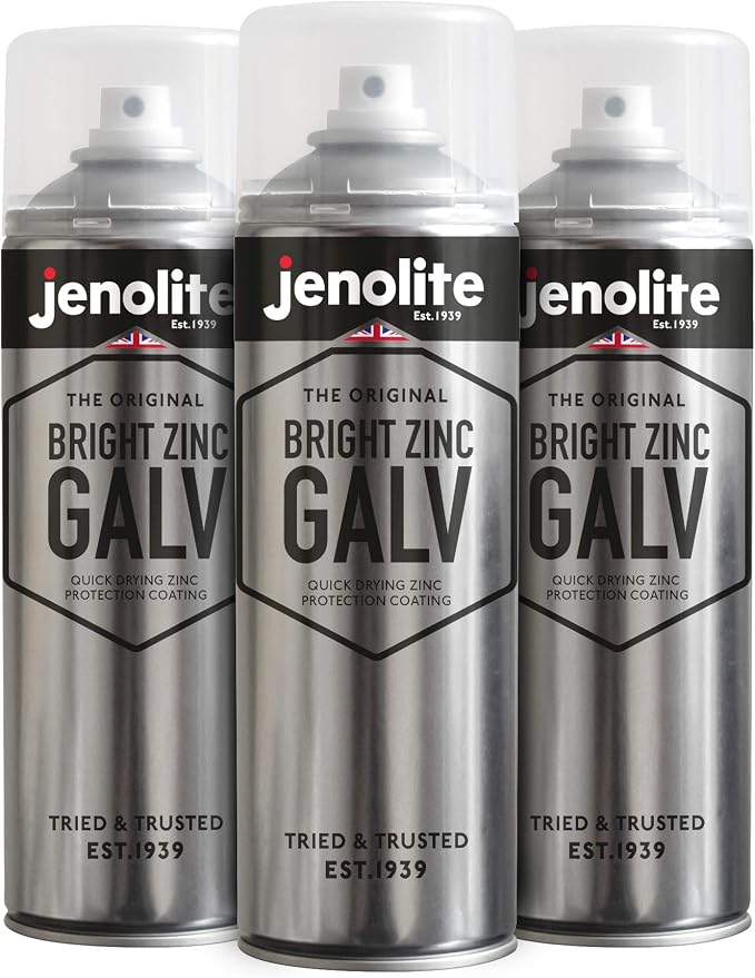 JENOLITE Bright Zinc Galv Silver Spray Paint | 3x500ml | Metal Paint ...