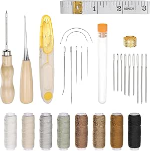 Amazon.com: HARFINGTON Upholstery Repair Sewing Kit 29pcs Basic Leather ...