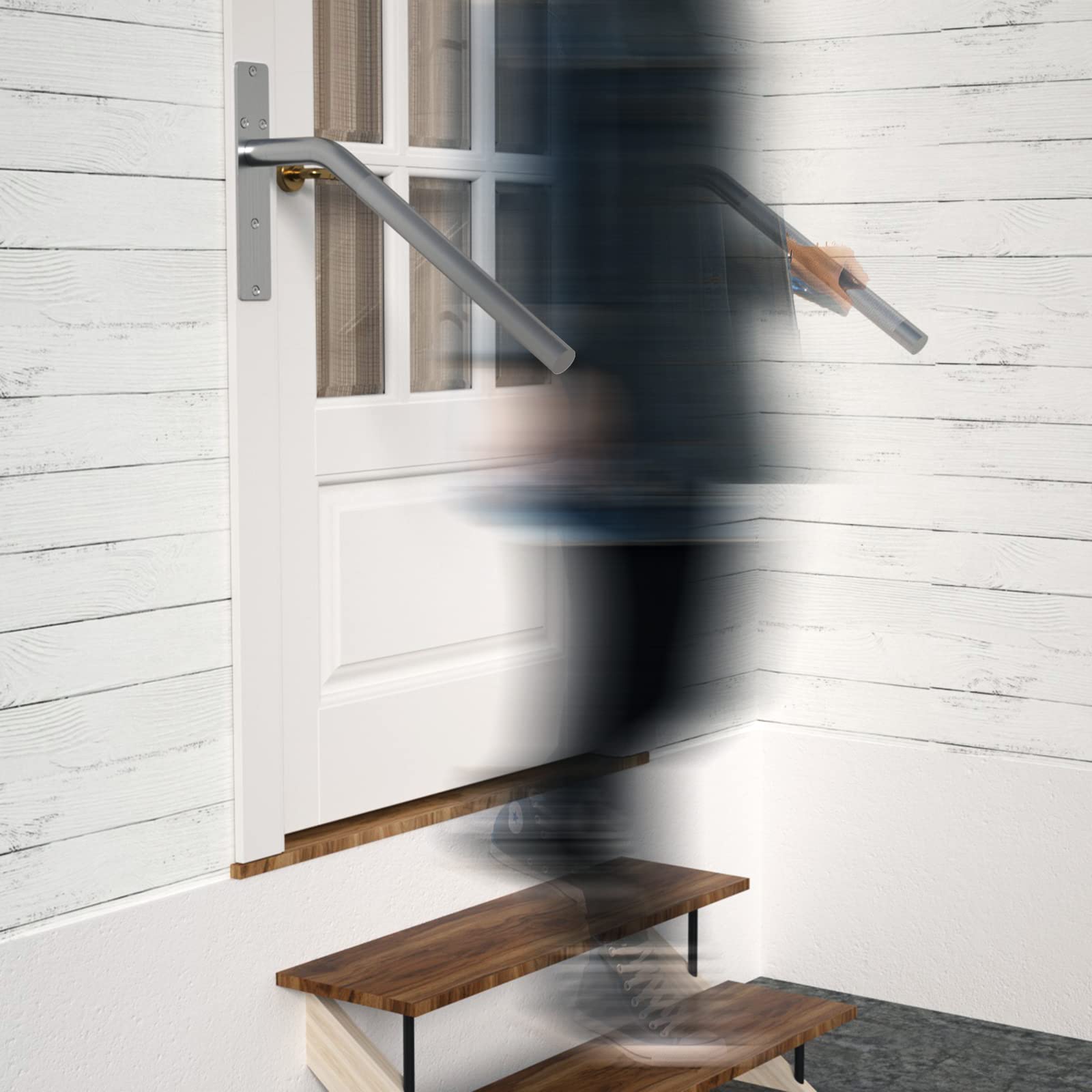 Snapklik.com : Brushed Nickel Stair Handrail 16 Inch -1.25" Diameter ...