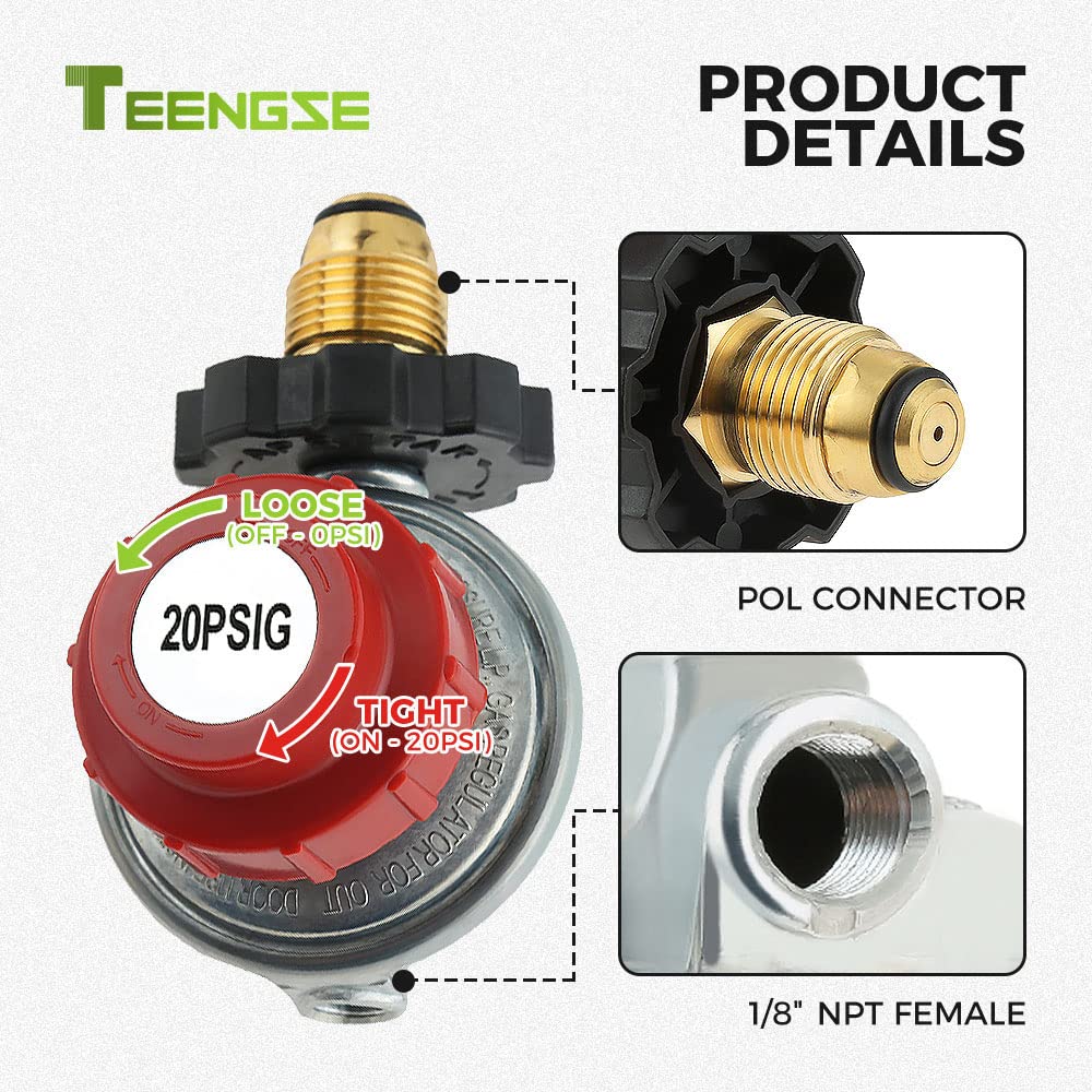 Snapklik.com : POL 0-20PSI Propane Regulator Valve, High Pressure ...