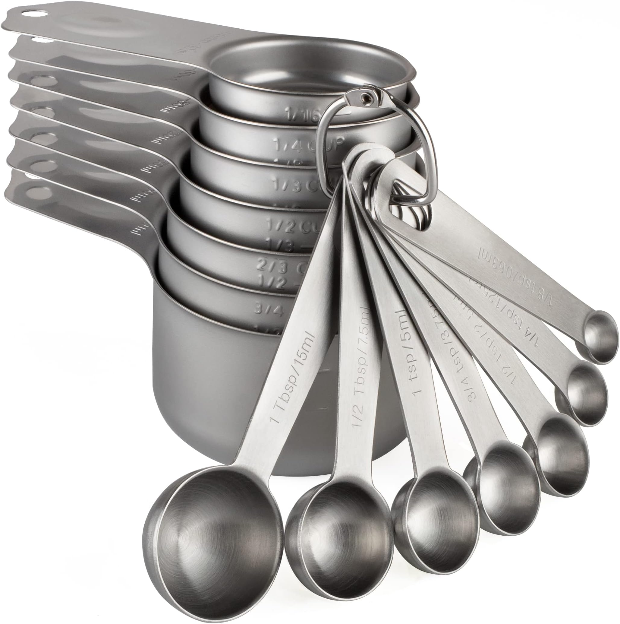 Amazon.com: welltop 9-Piece Stainless Steel Measuring Cups and Spoons ...