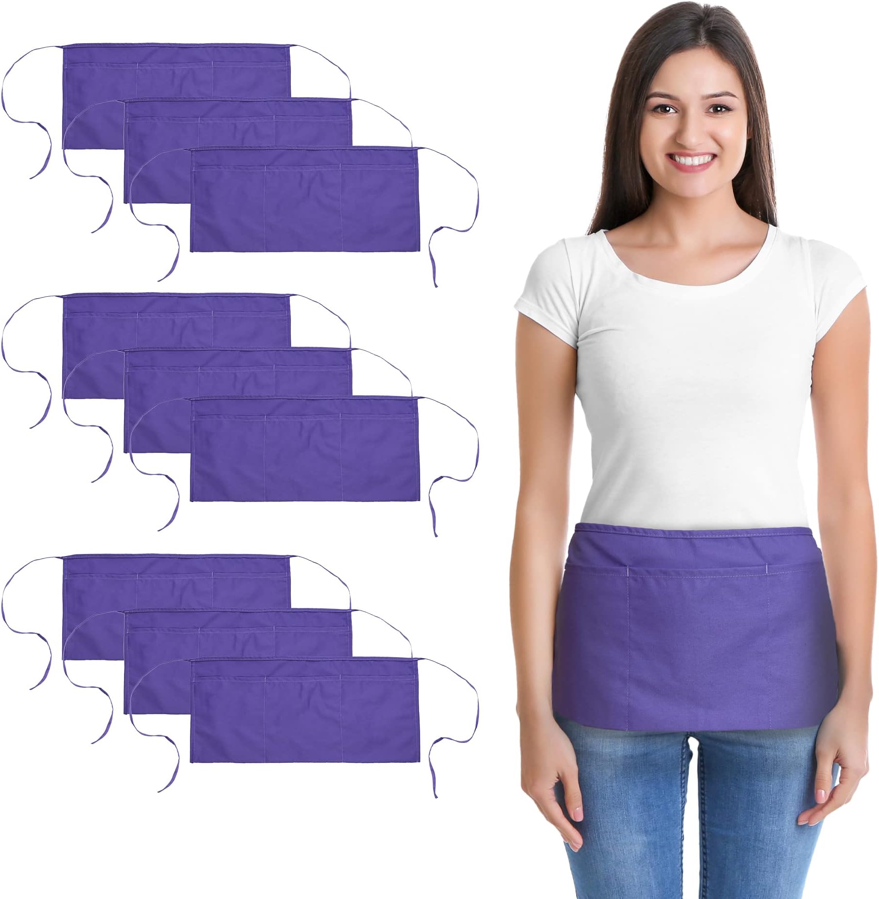 Amazon.com: DALIX Waist Aprons Commercial Restaurant Home Bib Spun Poly ...