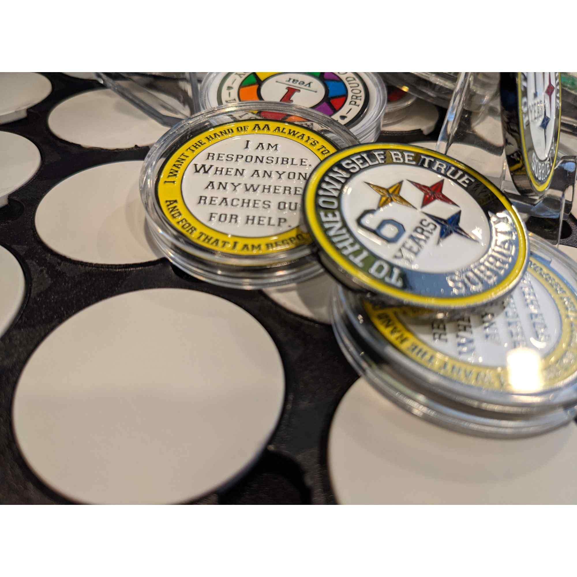 “Black and Gold Recovery Medallion in Years 1-50 with Alcoholics ...