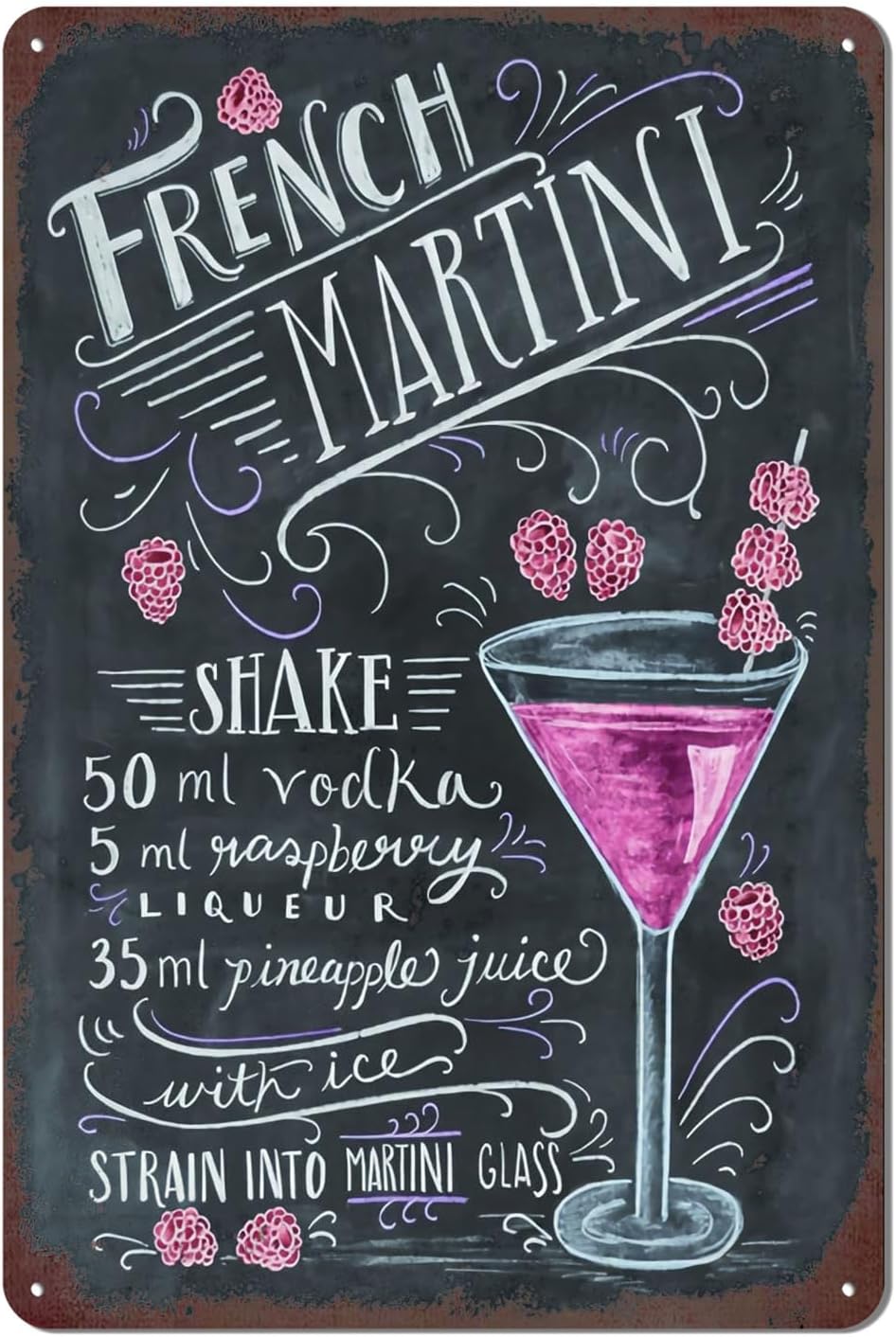 Amazon.com: Vintage Bar Metal Tin Sign Retro Cocktail Wall Decor Man ...