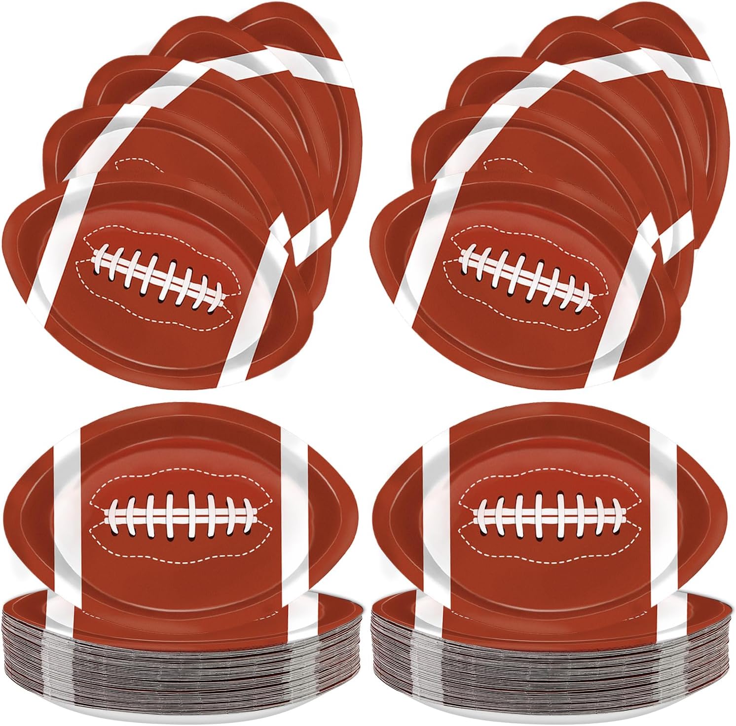 Amazon.com: QIYANPAX 100 Pieces Football Plates Football Shaped ...