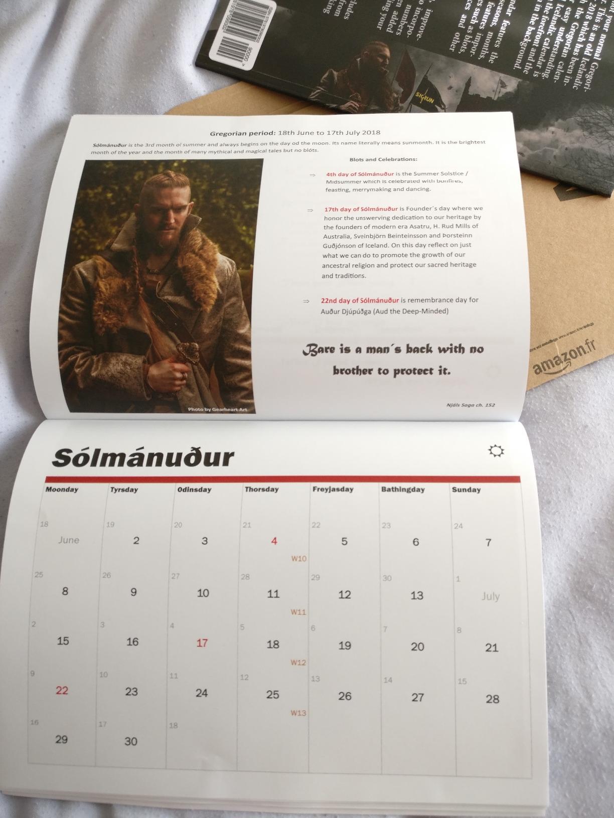 Ye Ole Norse Calendar 2018: A Viking Period Calendar : Olafsdottir, Ms ...