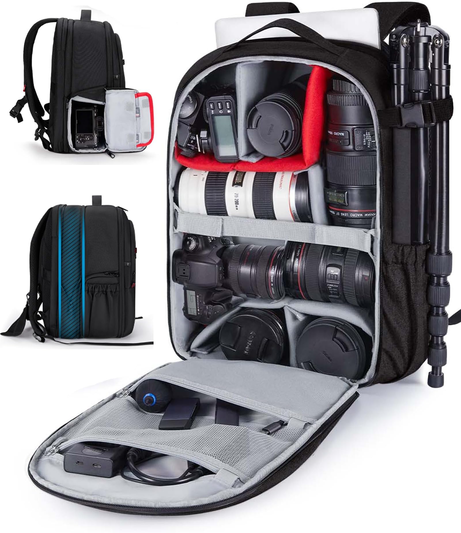Amazon.com : BAGSMART Camera Backpack, Expandable DSLR SLR Camera Bags ...