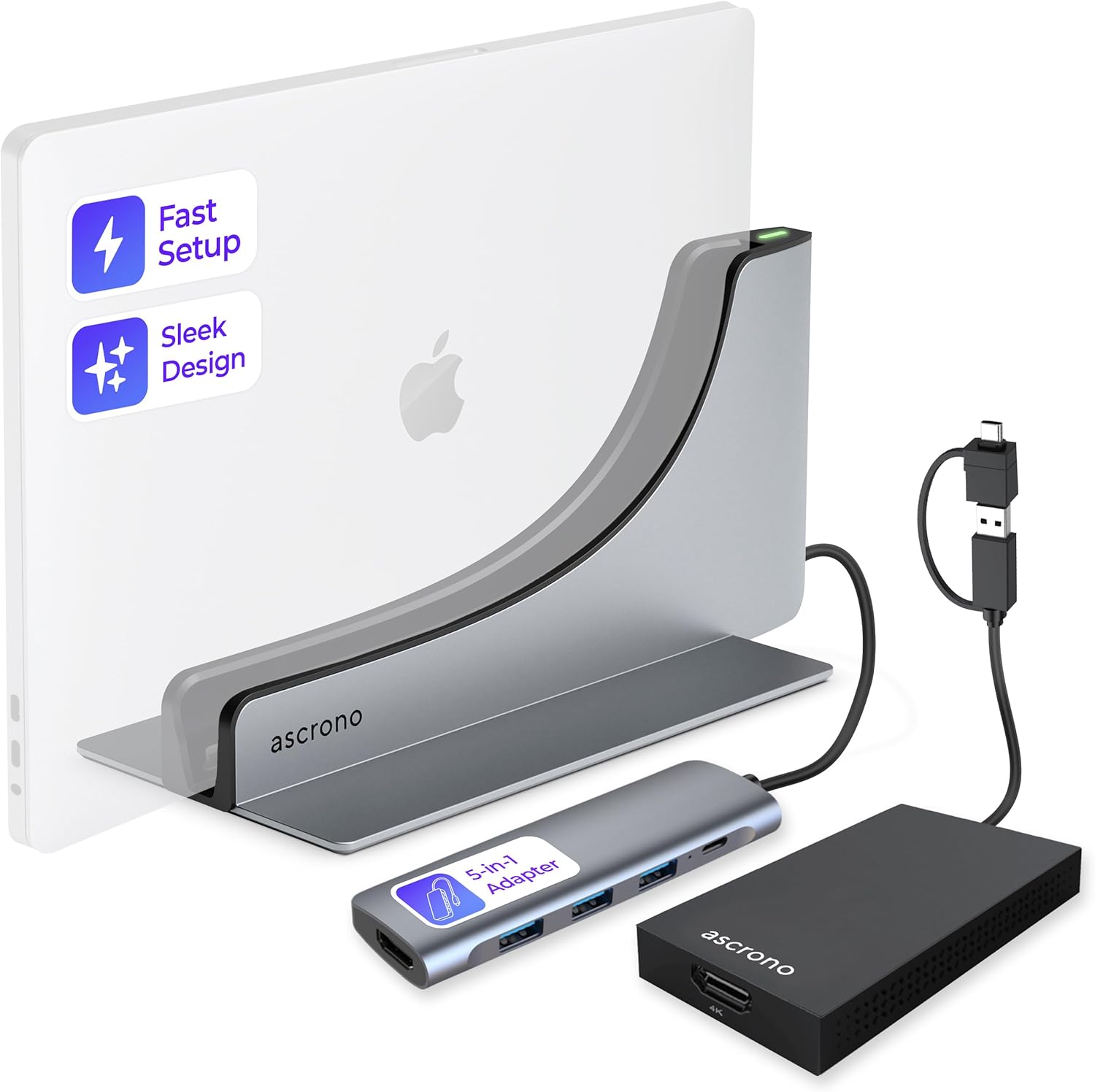 Amazon.com: Ascrono Dock Adapter Bundle for 13" MacBook Pro - Docking ...
