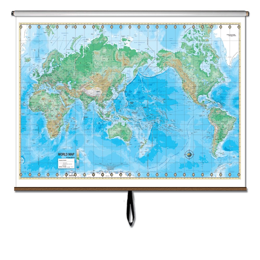 World Advanced Physical Wall Map Roller (Advanced Physical Classroom ...
