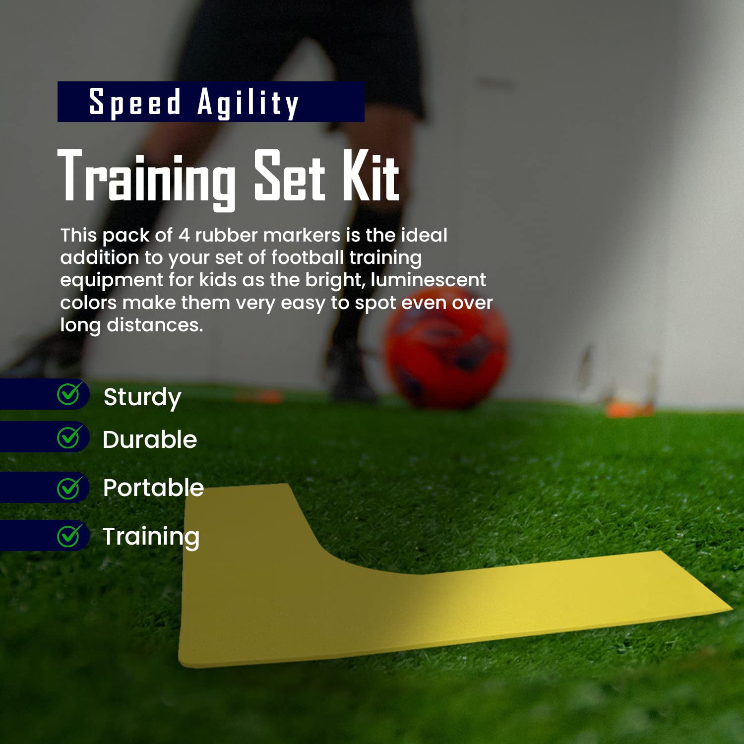 Splay Corner Shaped Rubber Markers (Set of 4) Indoor Outdoor Floor ...