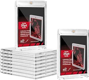 10 Pack Magnetic Card Holder, 35PT One Touch Collectible Trading Card Protective Sleeves ...