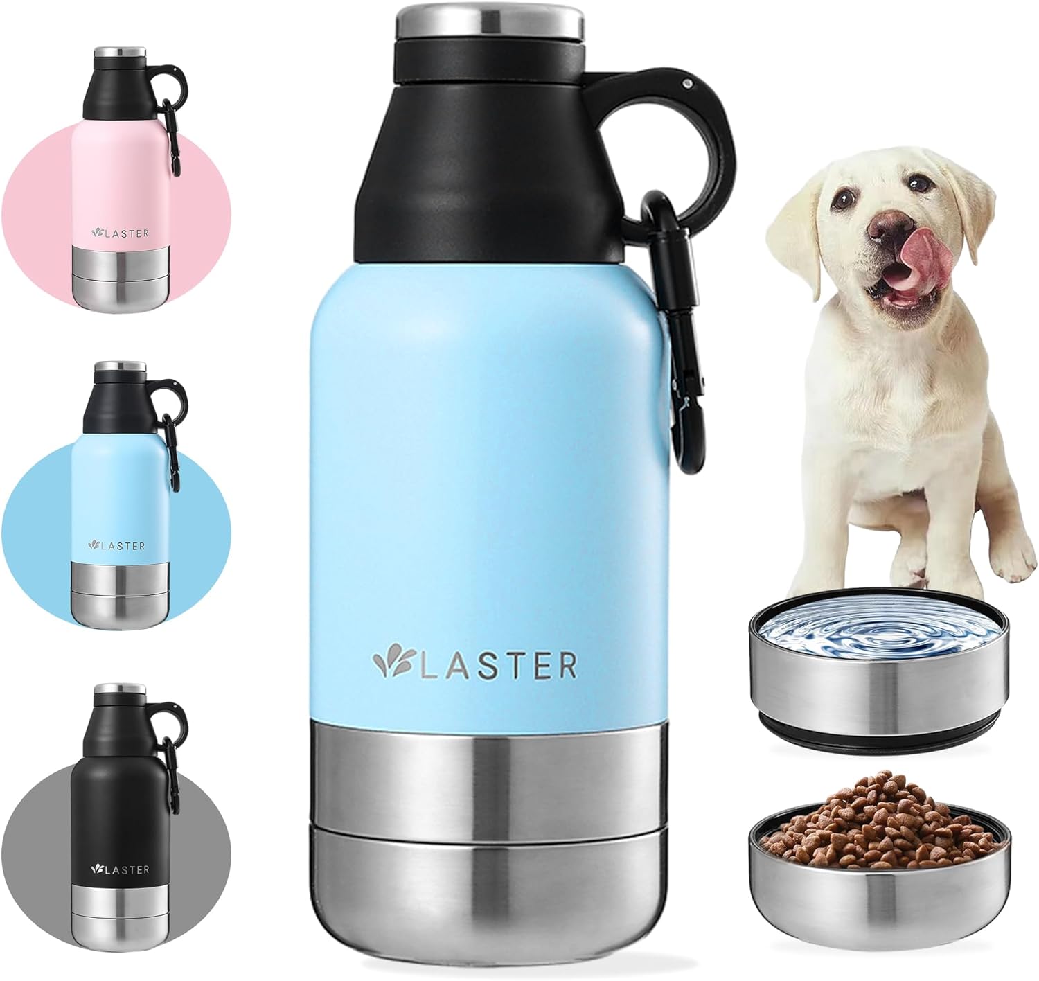 Pet Supplies : LASTER 32 Oz Multi-Functional Stainless Steel Pet Water ...