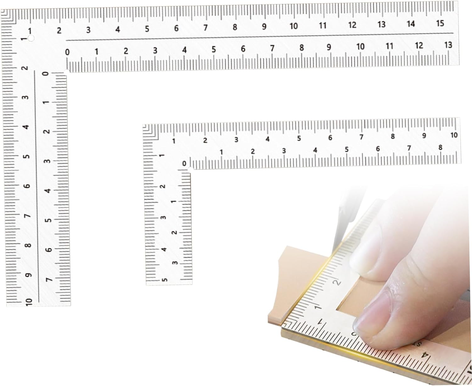 Amazon.com: XJKLBYQ Metal L Square Ruler|2Pcs Angle Ruler, 90° L Shaped ...