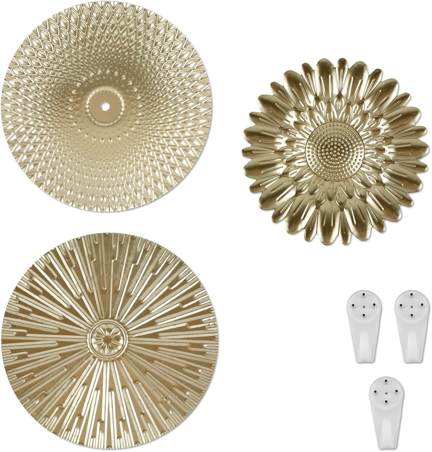 Amazon.com: Protoiya 3Pcs Gold Disc Wall Decor for Living Room, Metal ...