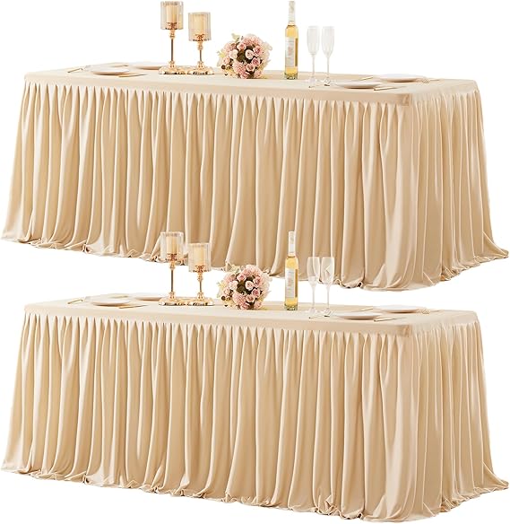 Amazon.com: 2 Packs Dark Champagne Polyester Table Clothes for 4 Foot ...