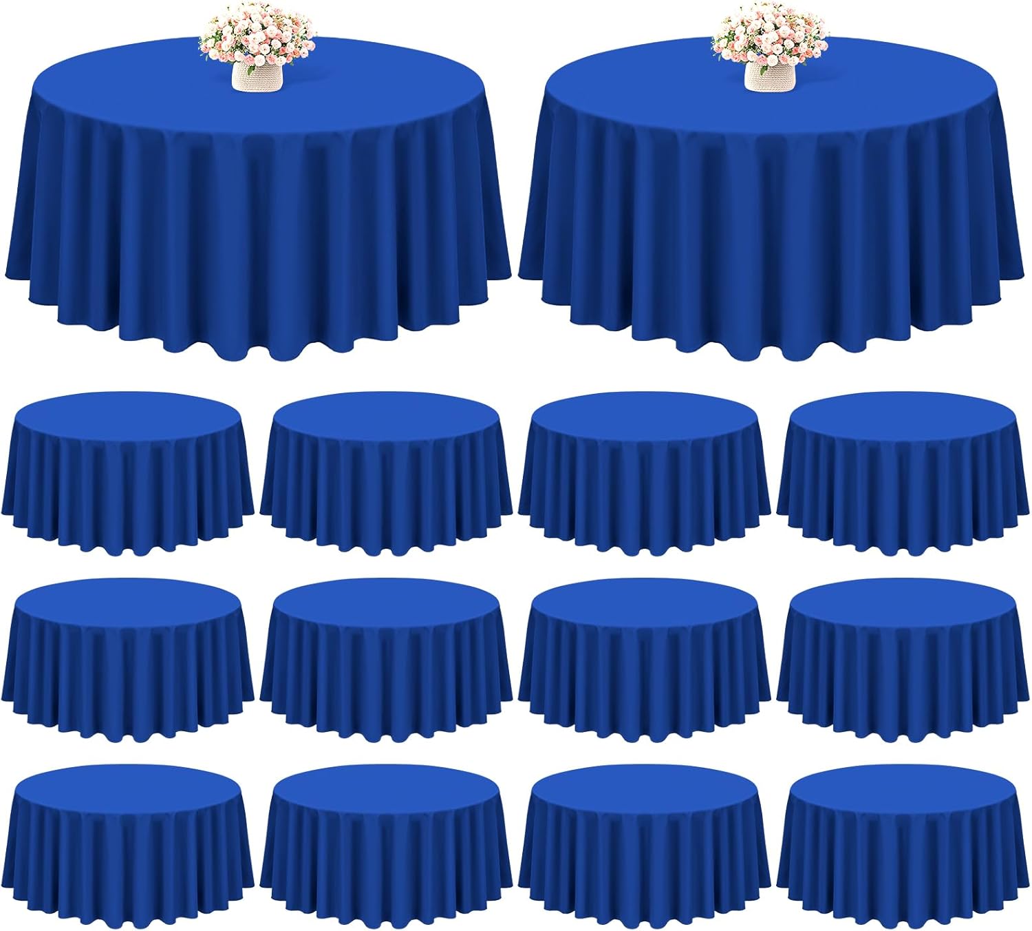 Amazon.com: Showgeous 12 Pack Royal Blue Round Tablecloth - 90 Inch ...