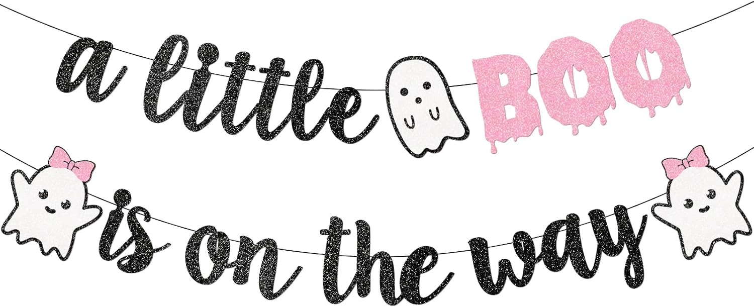 Amazon.com: A Little Boo Is On The Way Banner Little Boo Baby Shower ...
