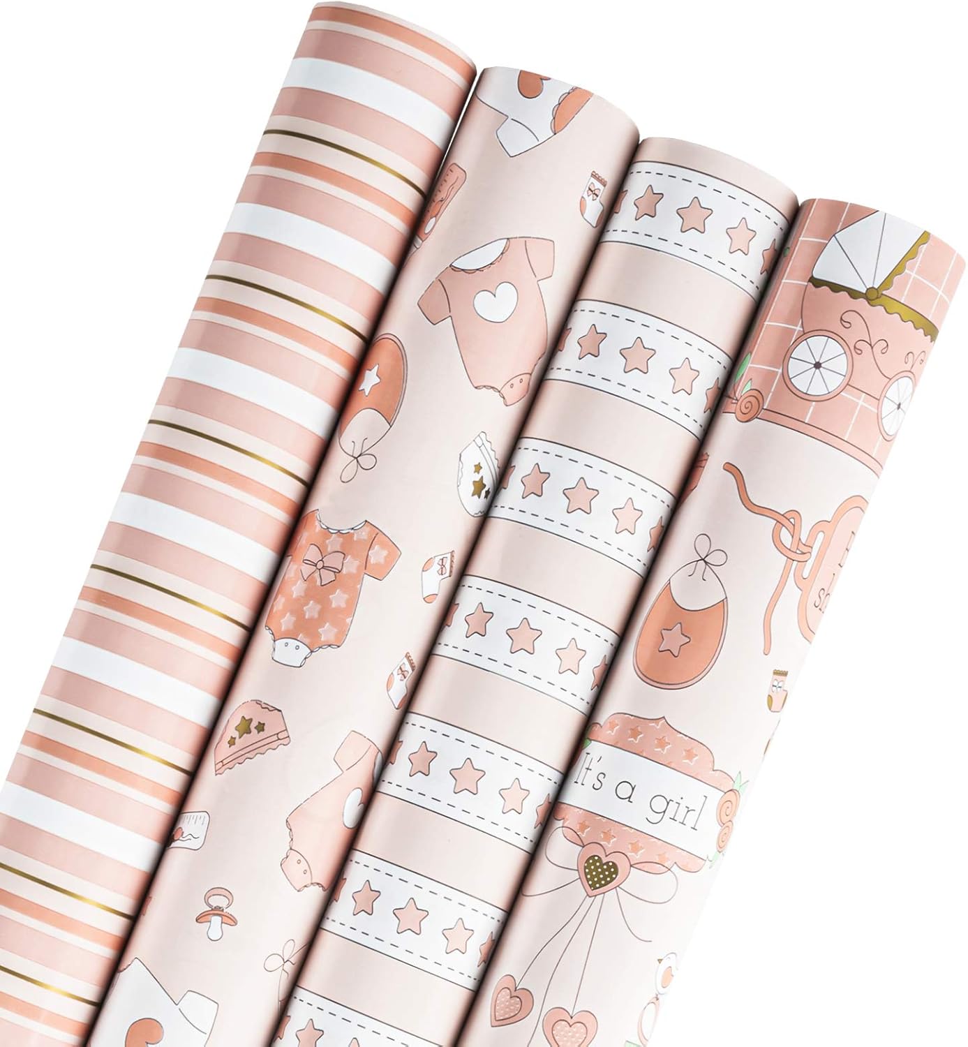 Amazon.com: WRAPAHOLIC Baby Girl Wrapping Paper Roll - Cute Hobbyhorse ...
