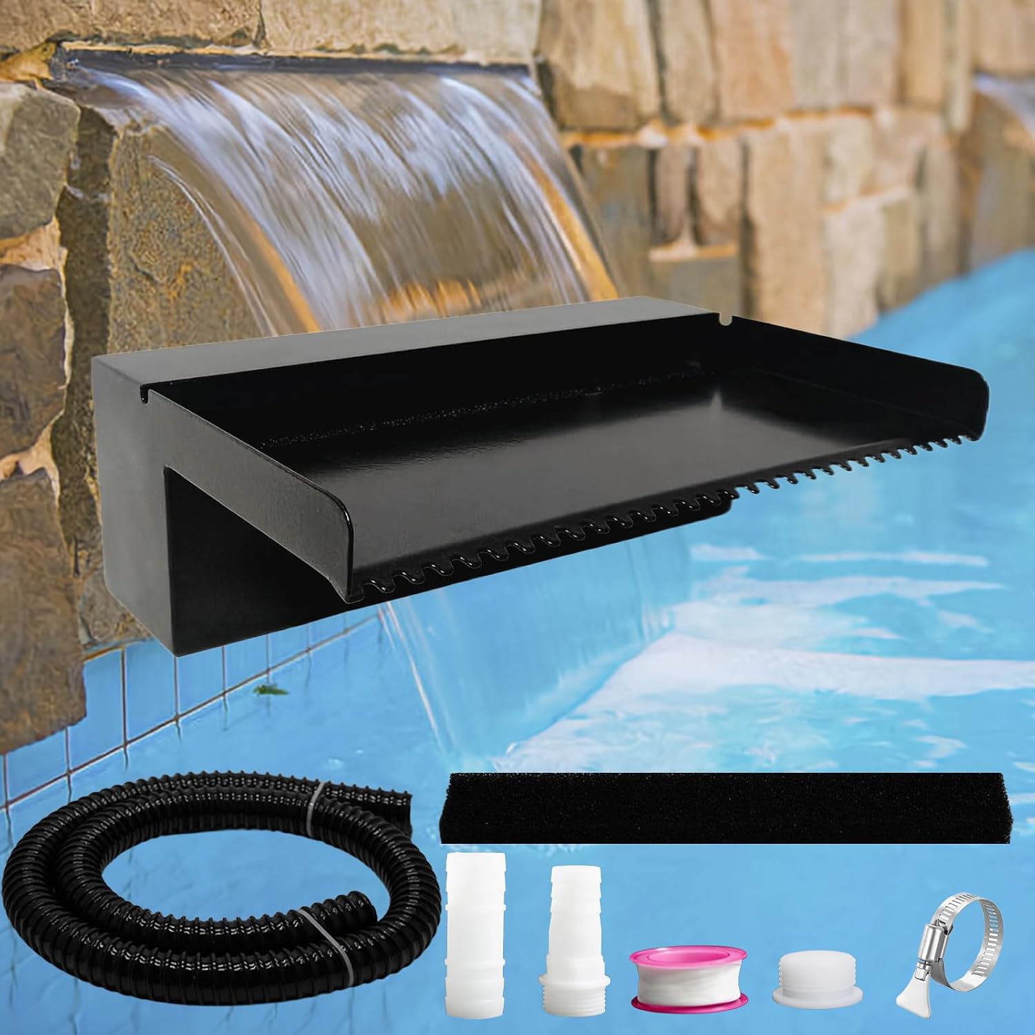 Amazon.com: Pamopamo Stainless Steel Pond Waterfall Spillway, Pool ...
