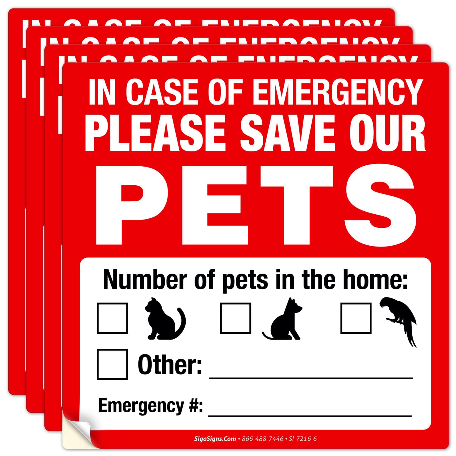 Pet Alert Safety Fire Rescue Sticker, In Case Of Emergency Please Save ...