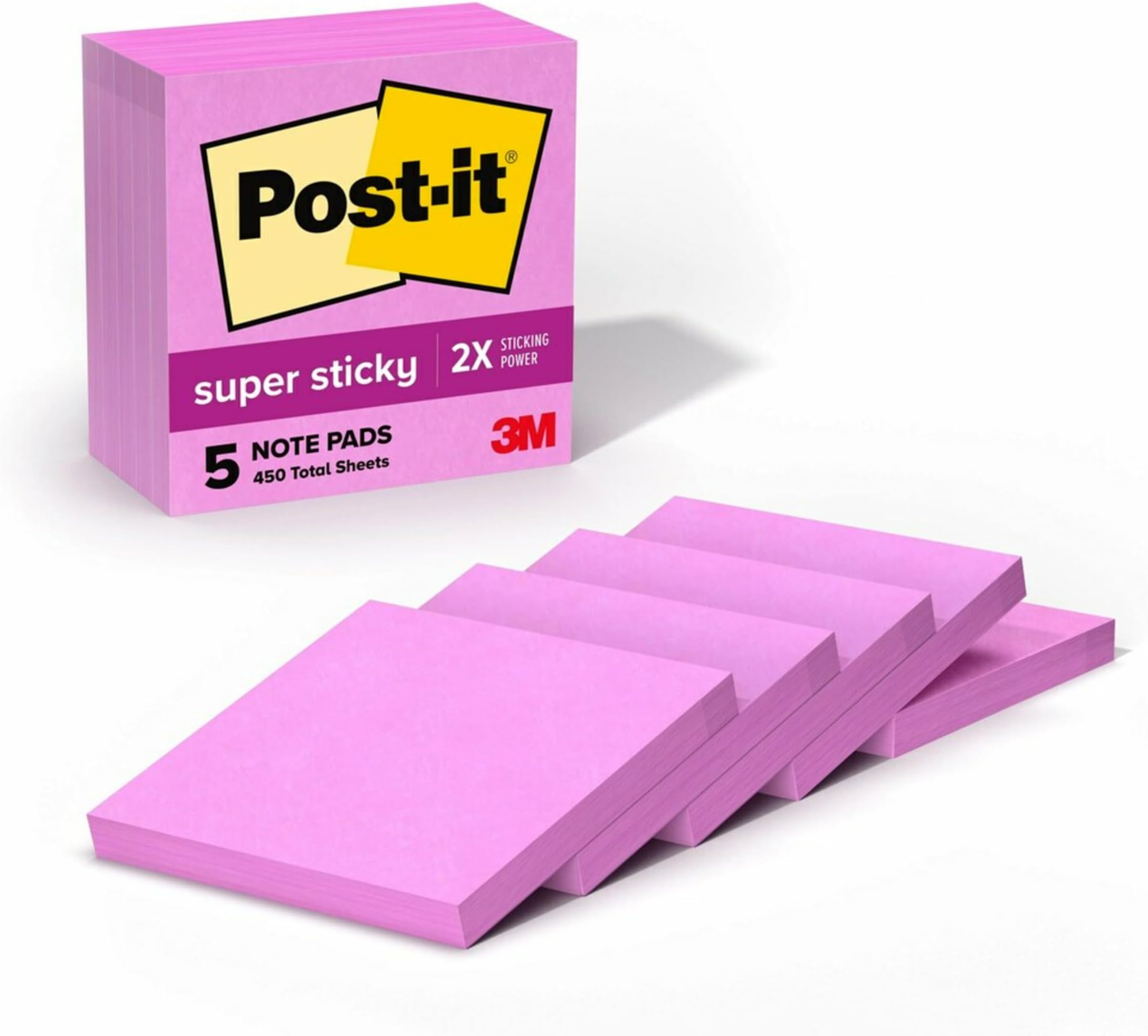 Amazon.com : Saktopdeco 4 Pads Small Heart Sticky Notes Pink Sticky ...