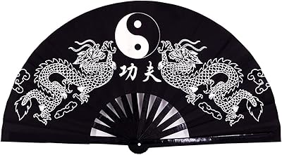 Amazon.com: Dragons Folding Wall Fan Hand-painted Chinese Decor Artwork ...