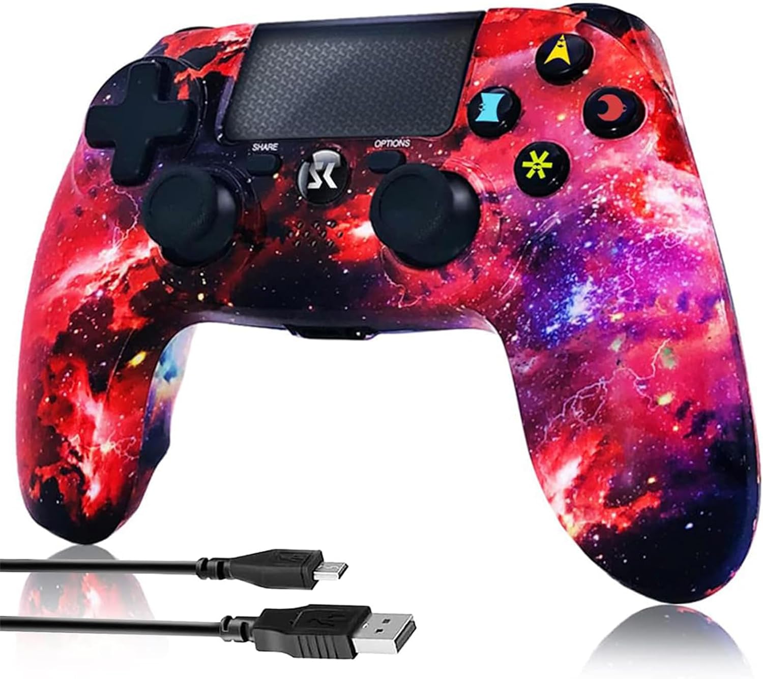 Controller for PS4, Wireless Controller Red for Sony PlayStation 4/Slim ...