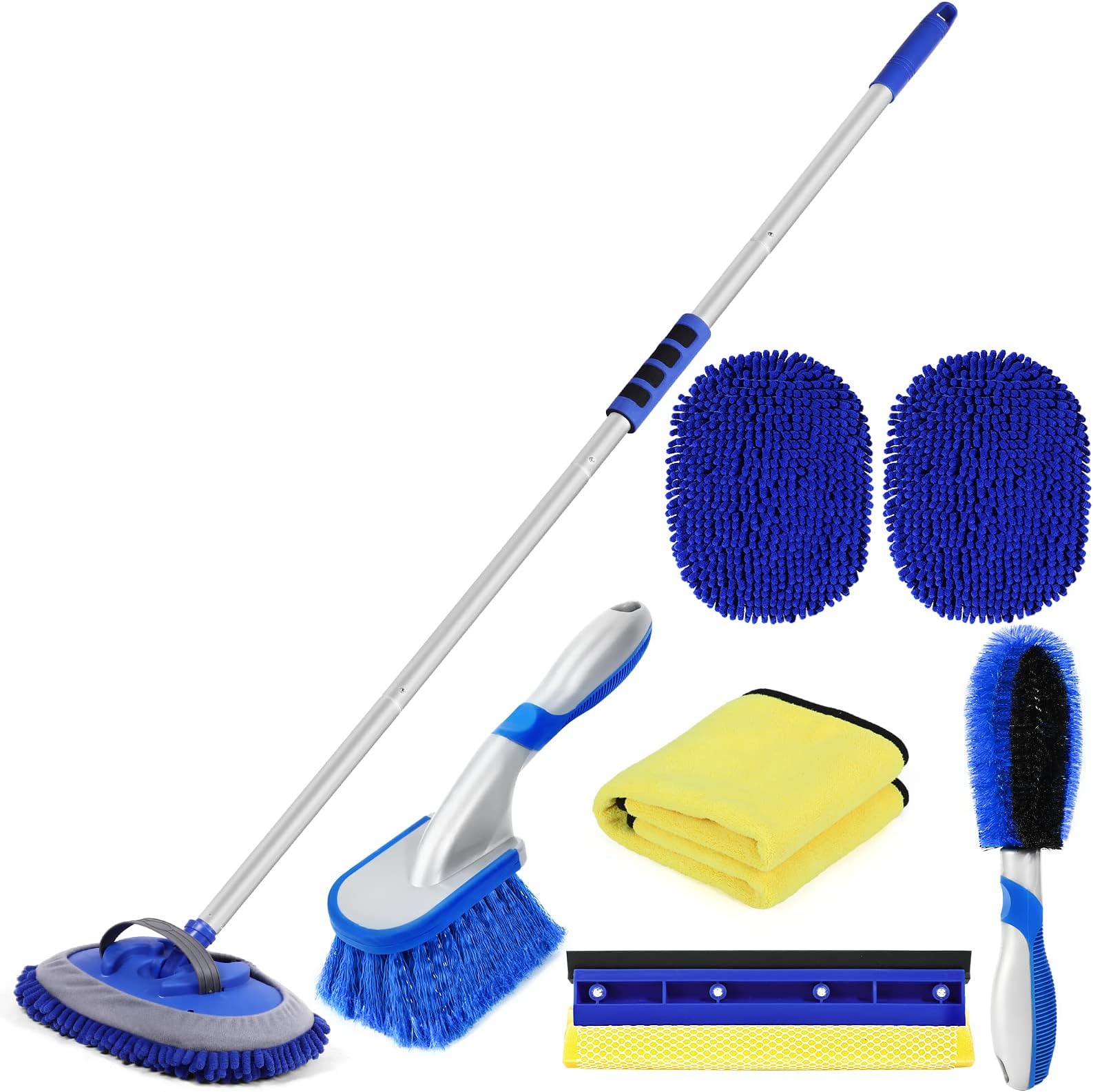 Amazon.com: Lsyomne 62'' Car Wash Brush Mop Kit with Long Handle ...
