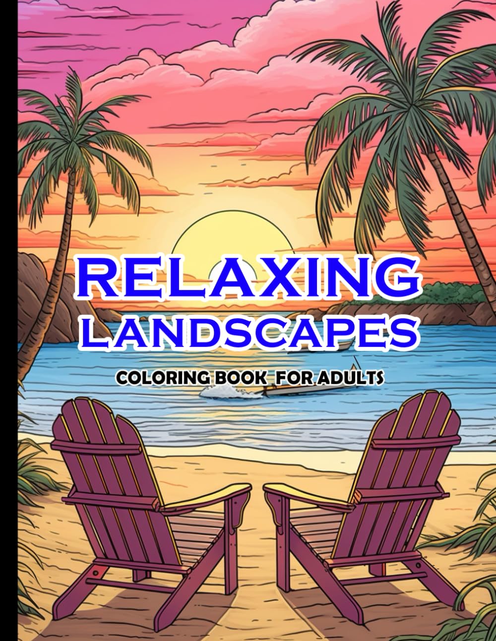 Amazon.com: Relaxing Landscapes Coloring Book For Adults: Large print ...