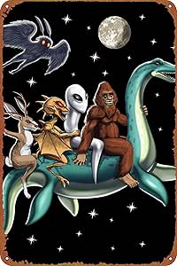 Amazon.com: Cryptids Riding The Loch Ness Monster Poster Sign Metal Tin ...